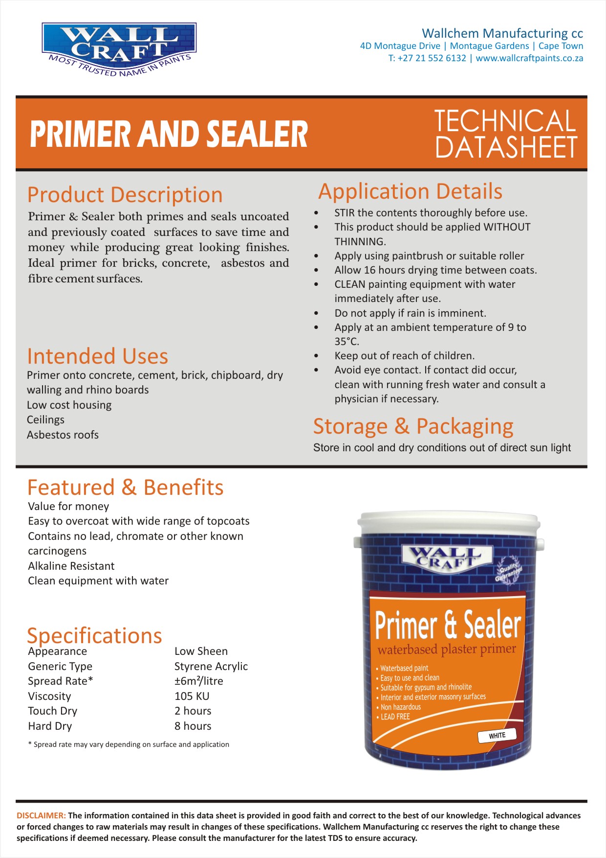 Wallcraft Product Details | Technical Specifications